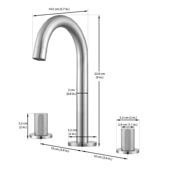 Ancona Industria Series Widespread Bathroom Faucet in Brushed Nickel