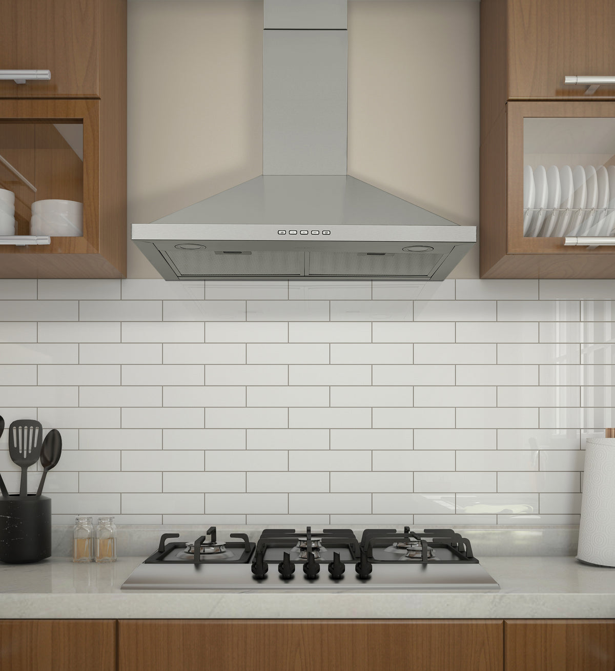 30 in. Convertible Wall-Mounted Pyramid Range Hood in Stainless Steel