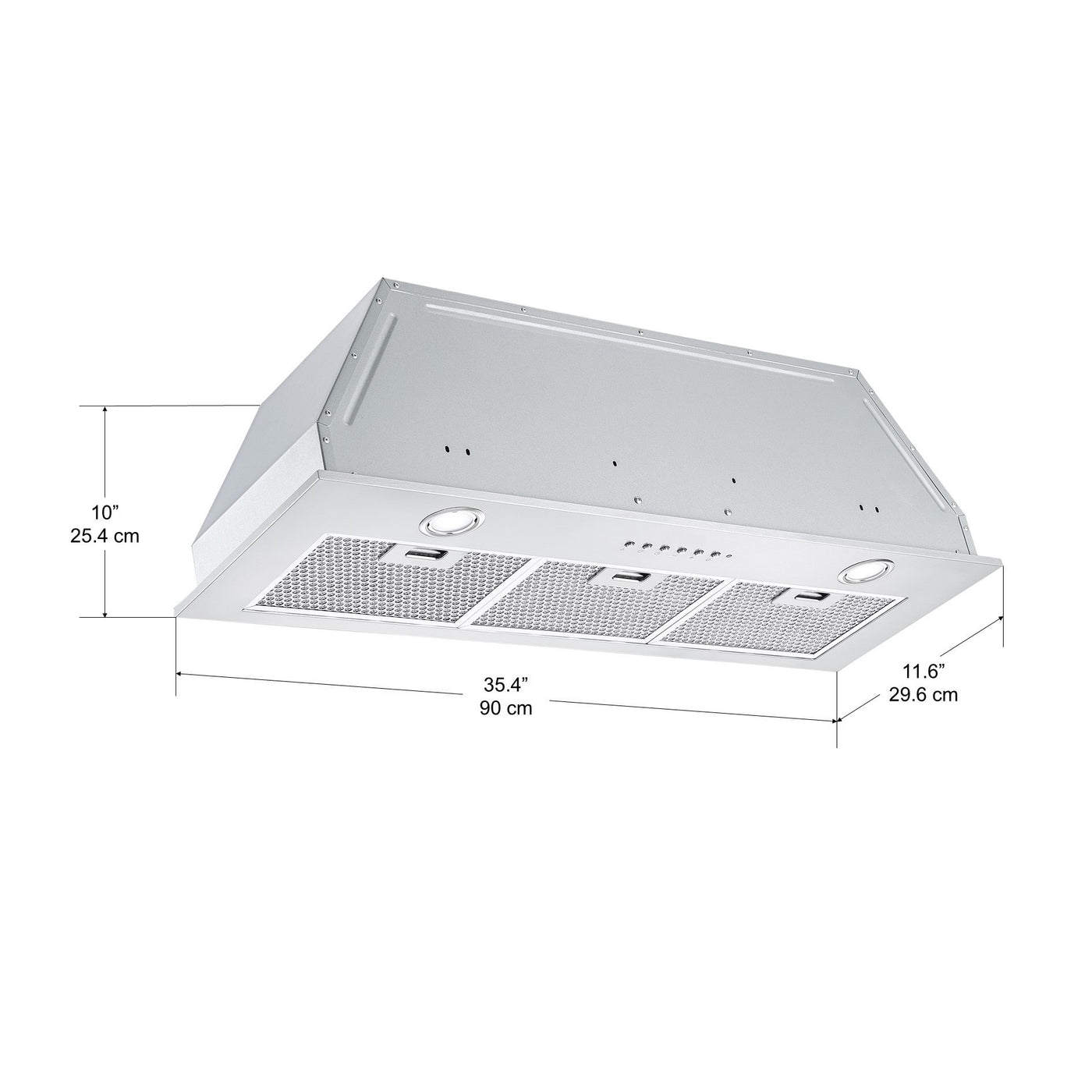 Inserta III 36 in. Built-in Range Hood with Night Light Feature in Sta