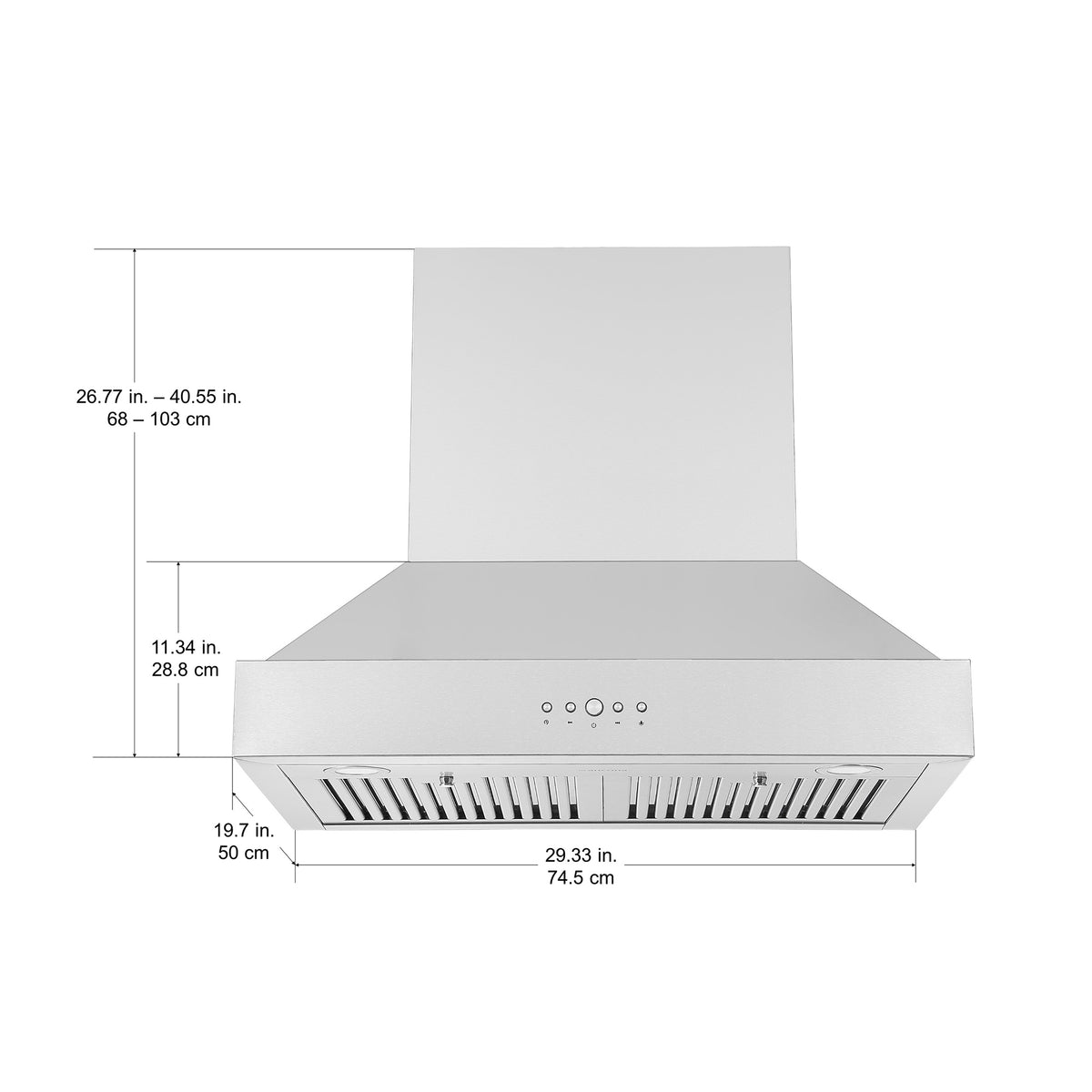 30 in. Pro Series Wall-Mounted Pyramid Range Hood in Stainless Steel