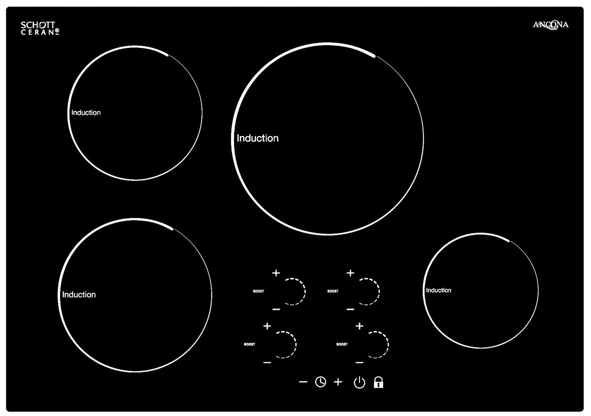 Radiant 30 in. Induction Cooktop with 4 Burners with individual Boost