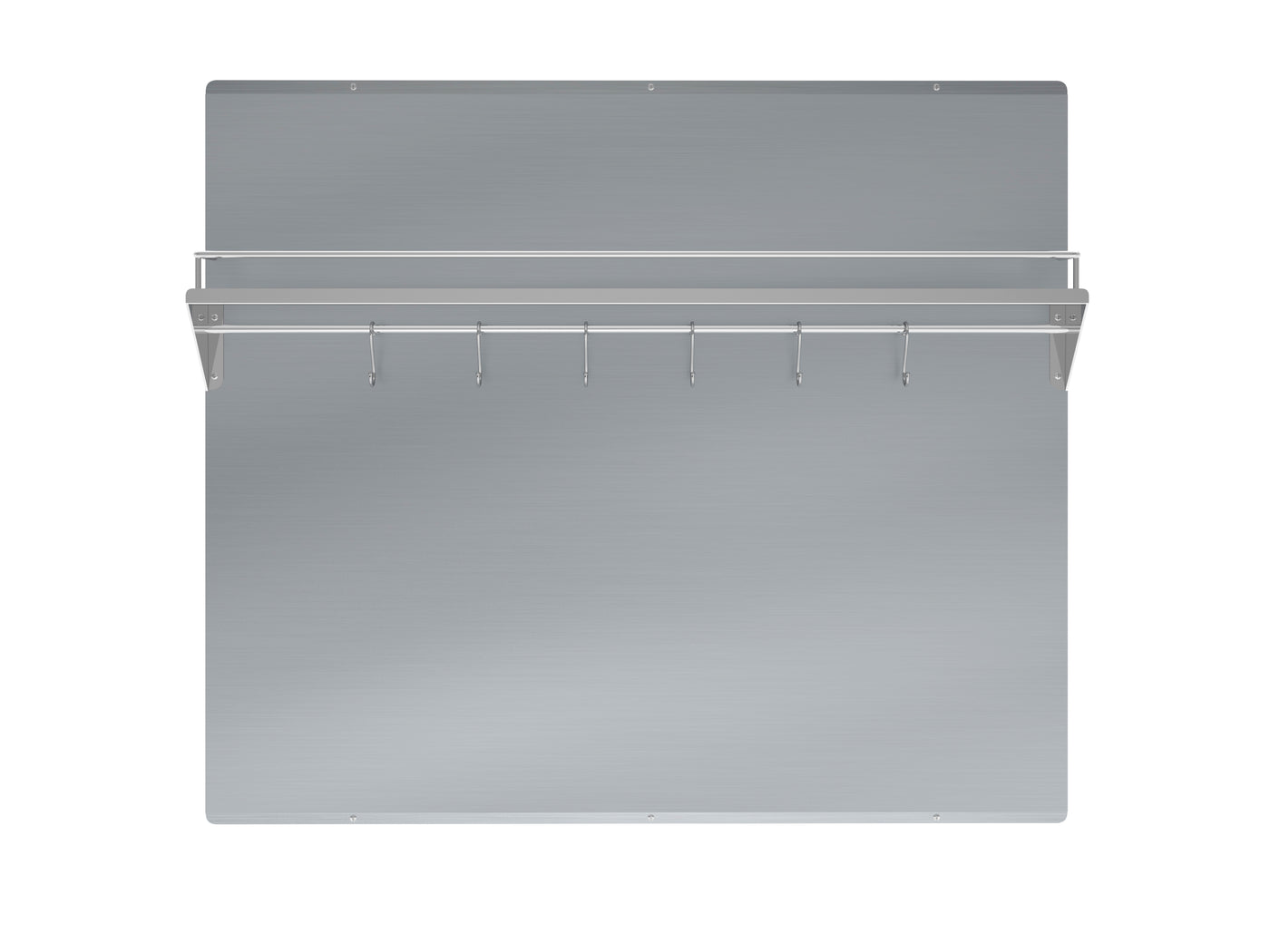 36 in. Stainless Steel Backsplash with Shelf and Rack